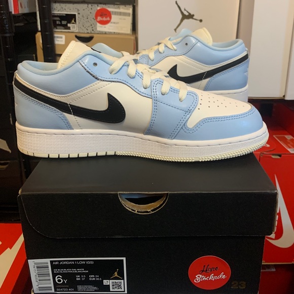 Jordan | Shoes | Nike Air Jordan Low Ice Blue Black White Unc Shoes ...